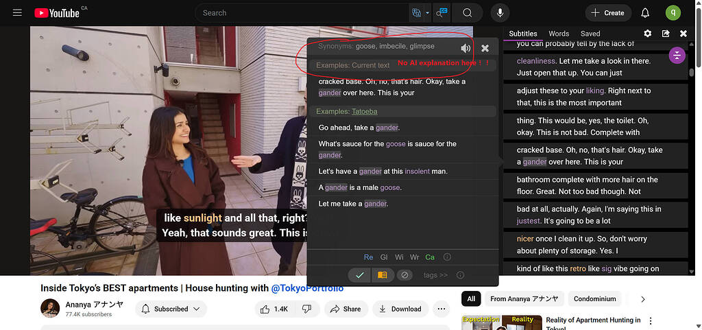 Lexa AI Popup Not Fully Working on YouTube Videos - Bug - Language Learning with Netflix Forum